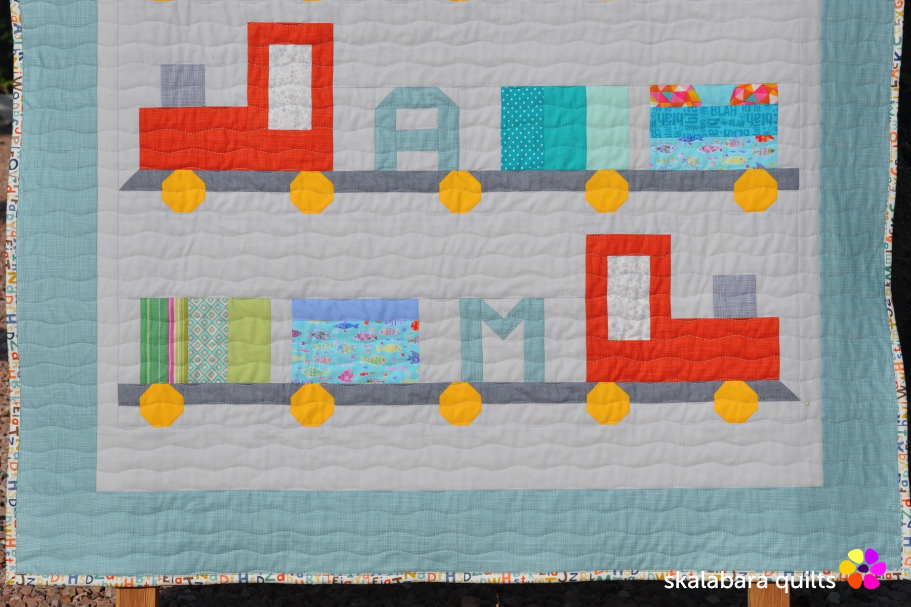 a train quilt for baby adam « skalabara quilts